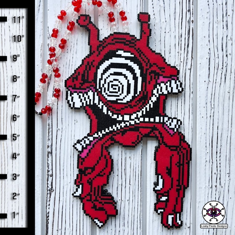 Red Cyclops Perler Necklace - Gem